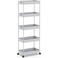 5-Tier Rolling Cart, Bathroom Storage Organizer Utility Cart, Mobile ...