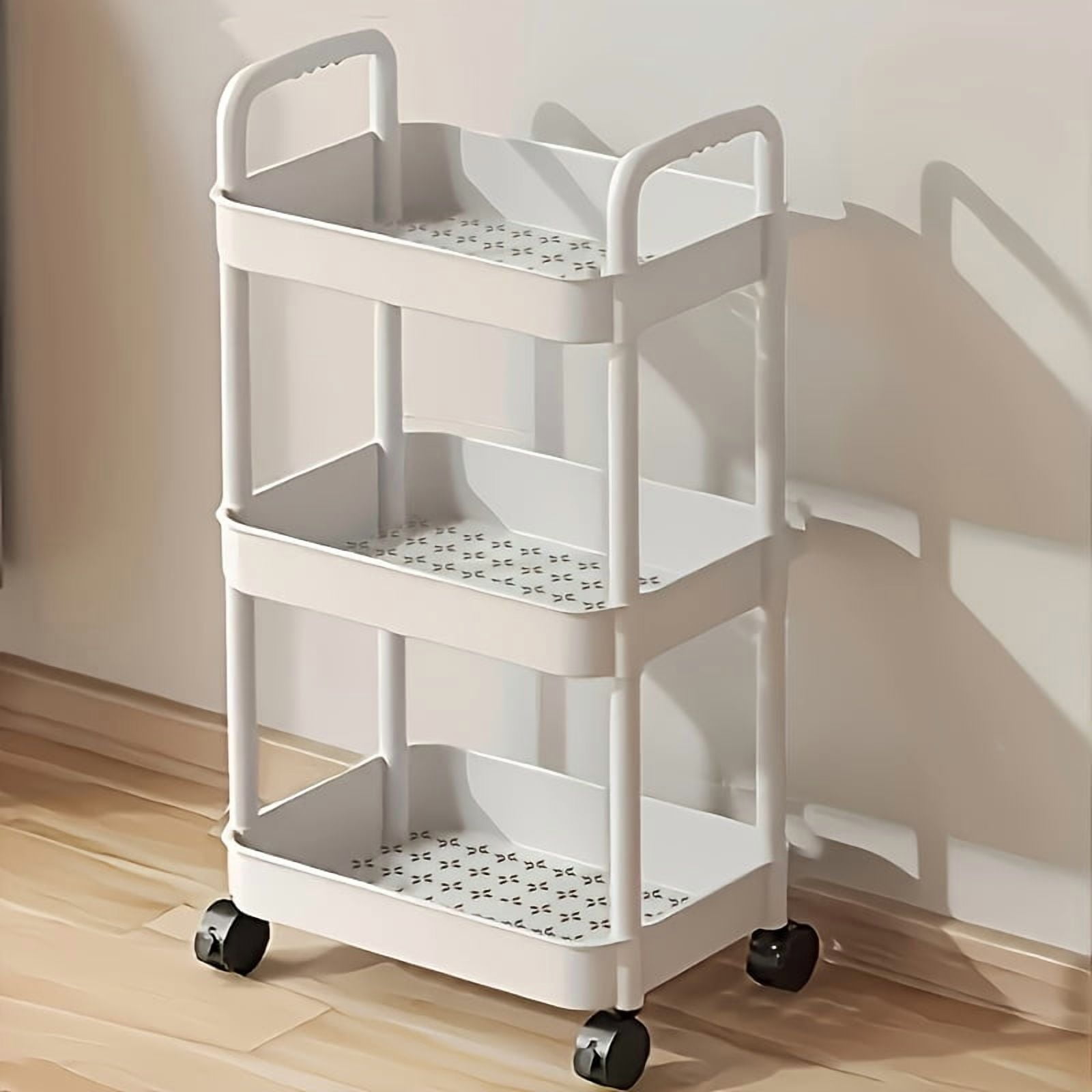 5-Tier Rolling Storage Cart - Mobile Shelving Unit with Wheels ...