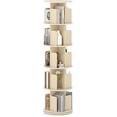 5-Tier Rotating Bookshelf, 360° Display Rack w/Dividers & Anti-Falling ...