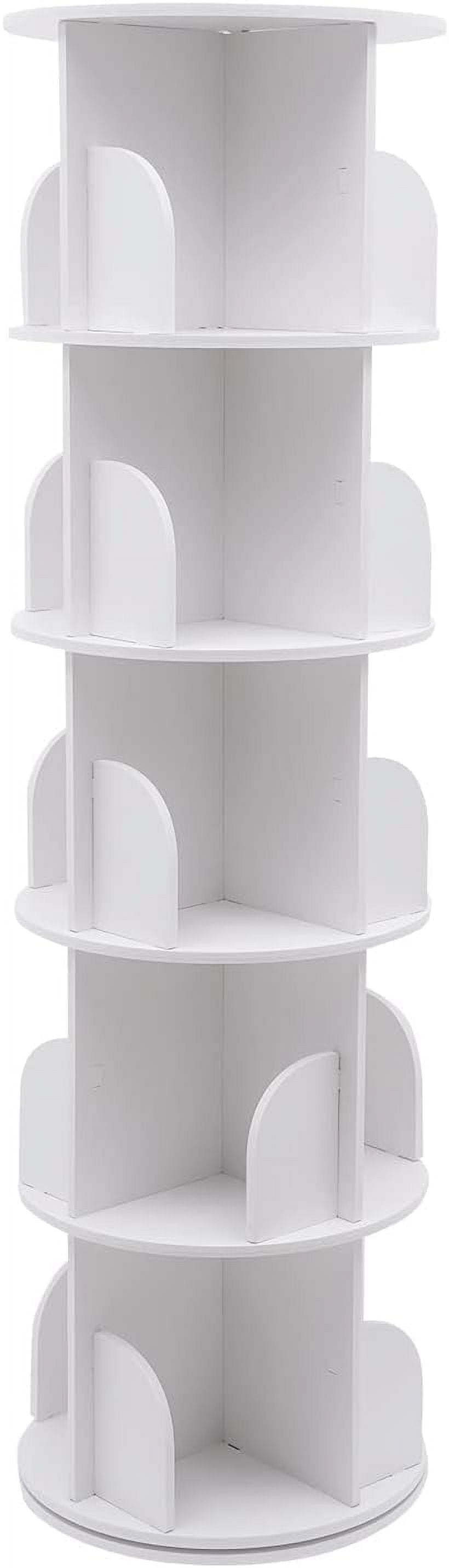 5 Tier Rotating Bookshelf - 360 View Display Unique Revolving Storage ...