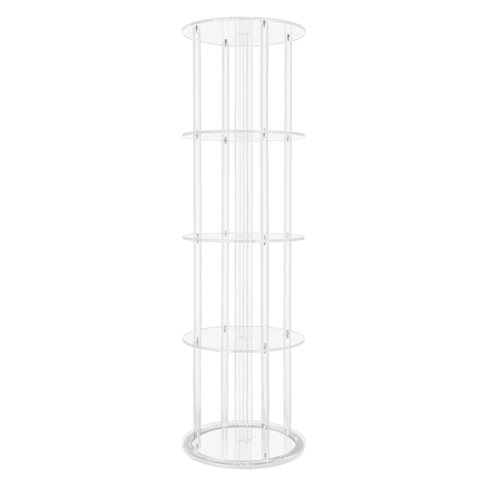 5-Tier Rotating Bookshelf - Clear Acrylic Modern Display Shelf, 55 ...