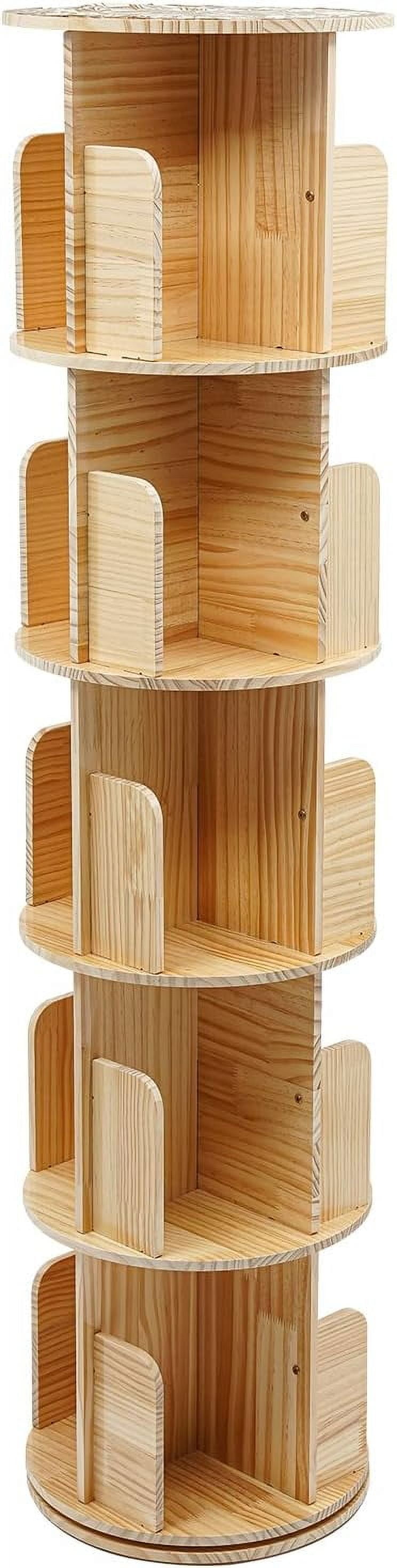 5 Tier Rotating Bookshelf Floor Standing 360 Display Storage Display ...