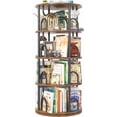 5 Tier Rotating Bookshelf Tower 360 Display Spinning Bookcase Revolving ...