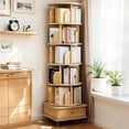 5 Tier Rotating Bookshelf Tower, 360°Round Spinning Bookshelf with ...