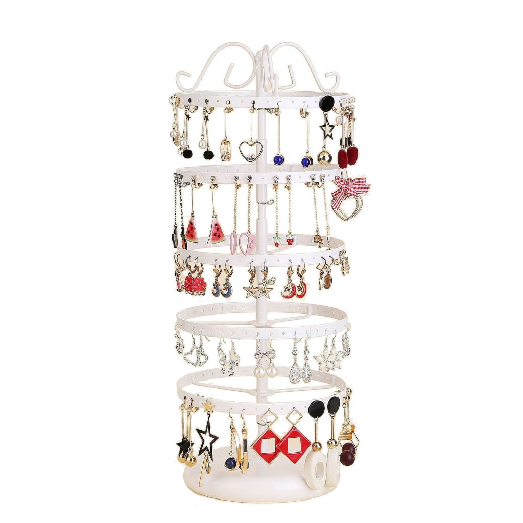 5 Tier Rotating Earring Holder 220 Holes Earring Storage Display Tower ...