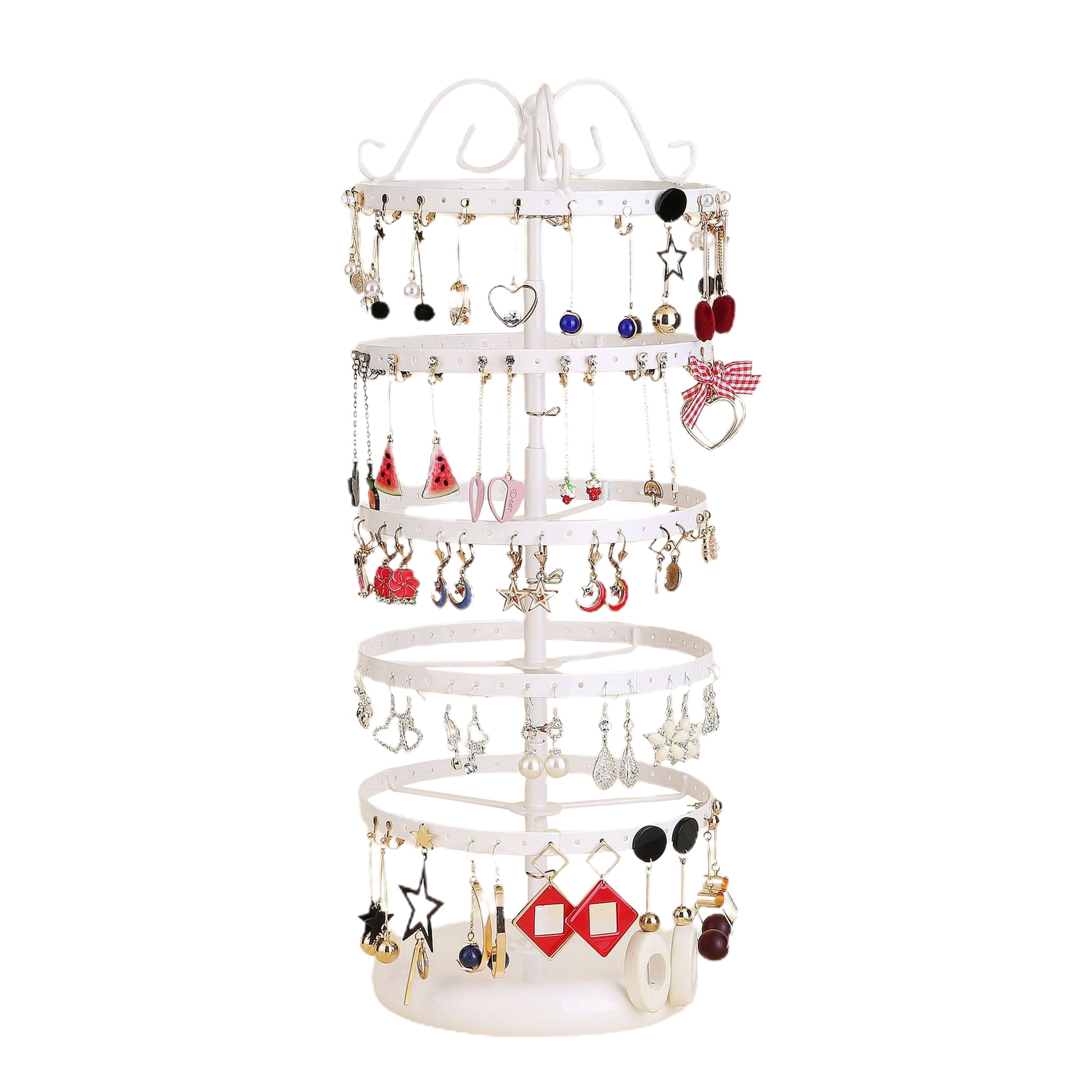 5 Tier Rotating Earring Holder Organizer Metal Earring Display Stand ...