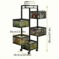 5-Tier Rotating Kitchen Storage Rack, Metal Basket for Fruits And ...
