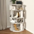 5 Tier Rotating Shoe Rack Tower, 16 Pair Shoe Organizer Shelf, White ...
