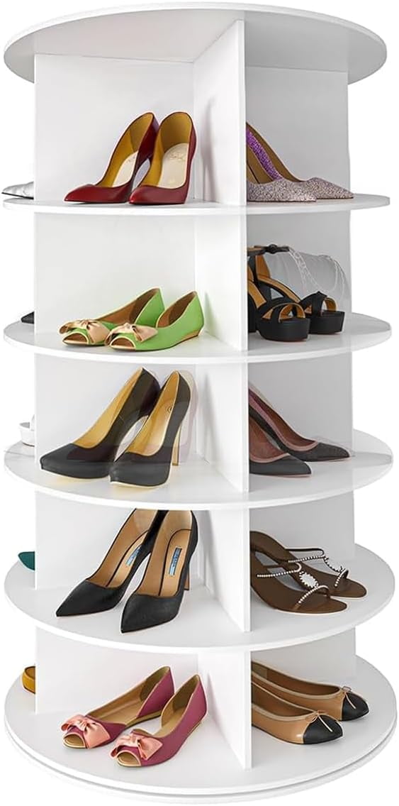 5 Tier Rotating Shoe Rack Tower,Rotating Shoe Rack,Revolving 360 Shoes ...