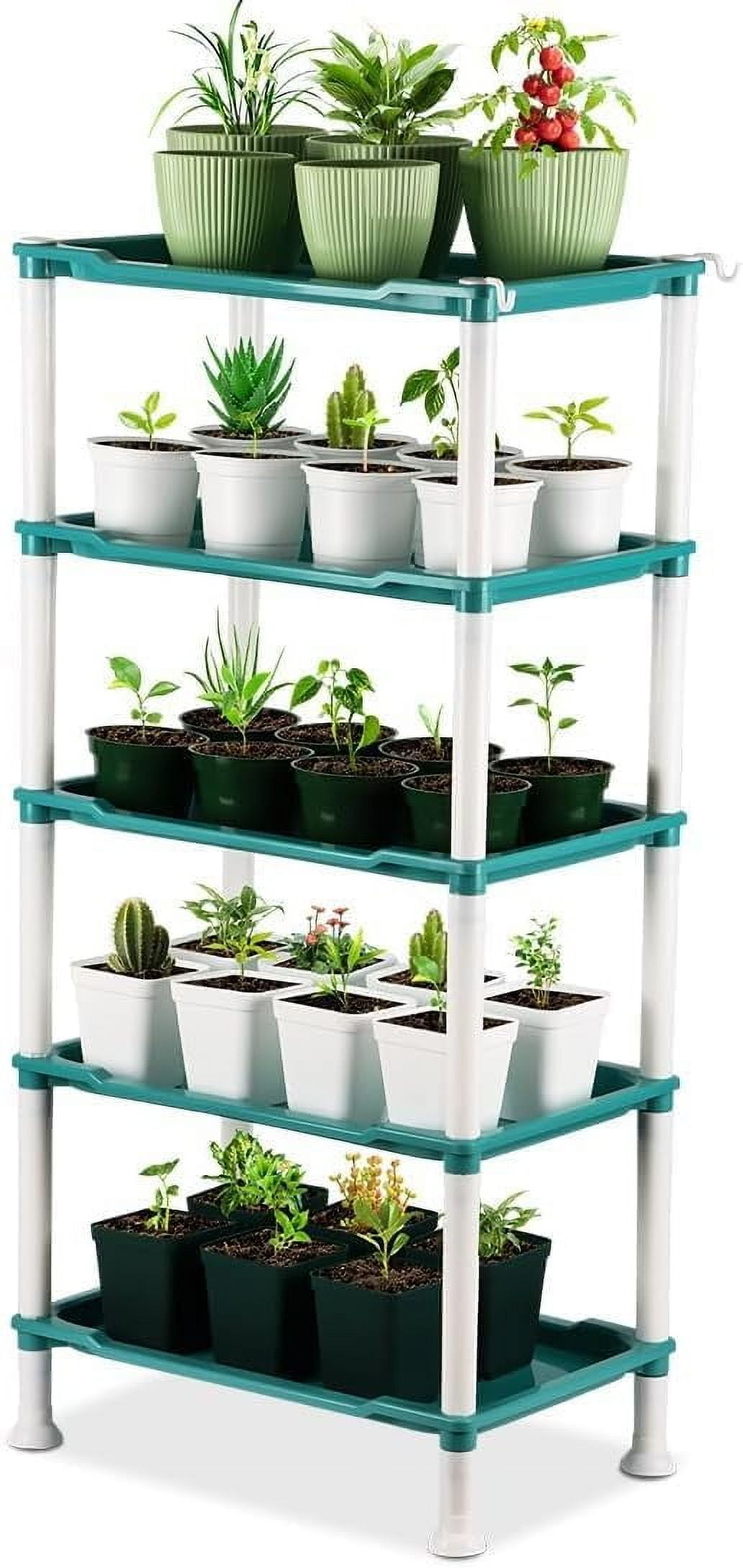 5-Tier Seed Stand with 5 Trays, Seed Starting Rack Propagation Rack Kit ...