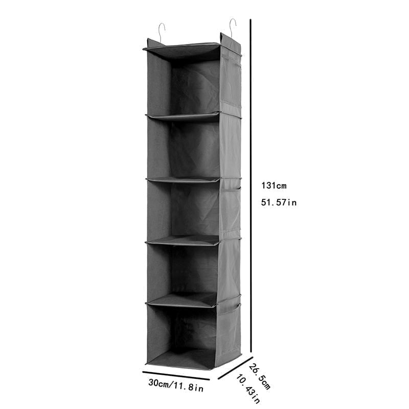 incogz, 5-Tier Hanging Closet Organizer with 2 Sturdy Hooks, Foldable ...