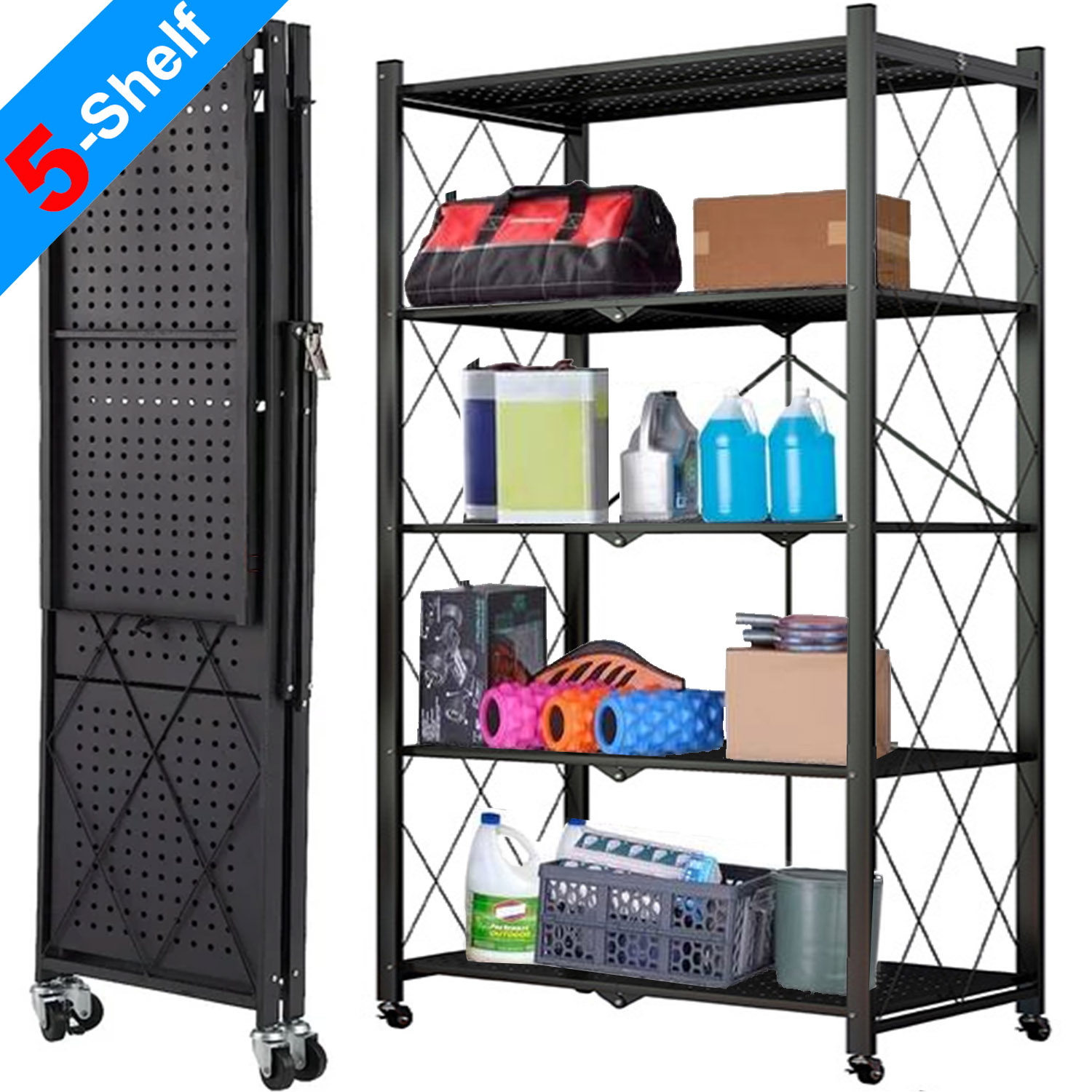 Atlantic Game Depot 2- Shelf Wire Gaming Storage Organization Rack ...