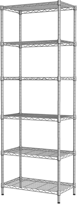 5 Tier Shelf Wire Shelving Adjustable Storage Shelves Rack Standing ...