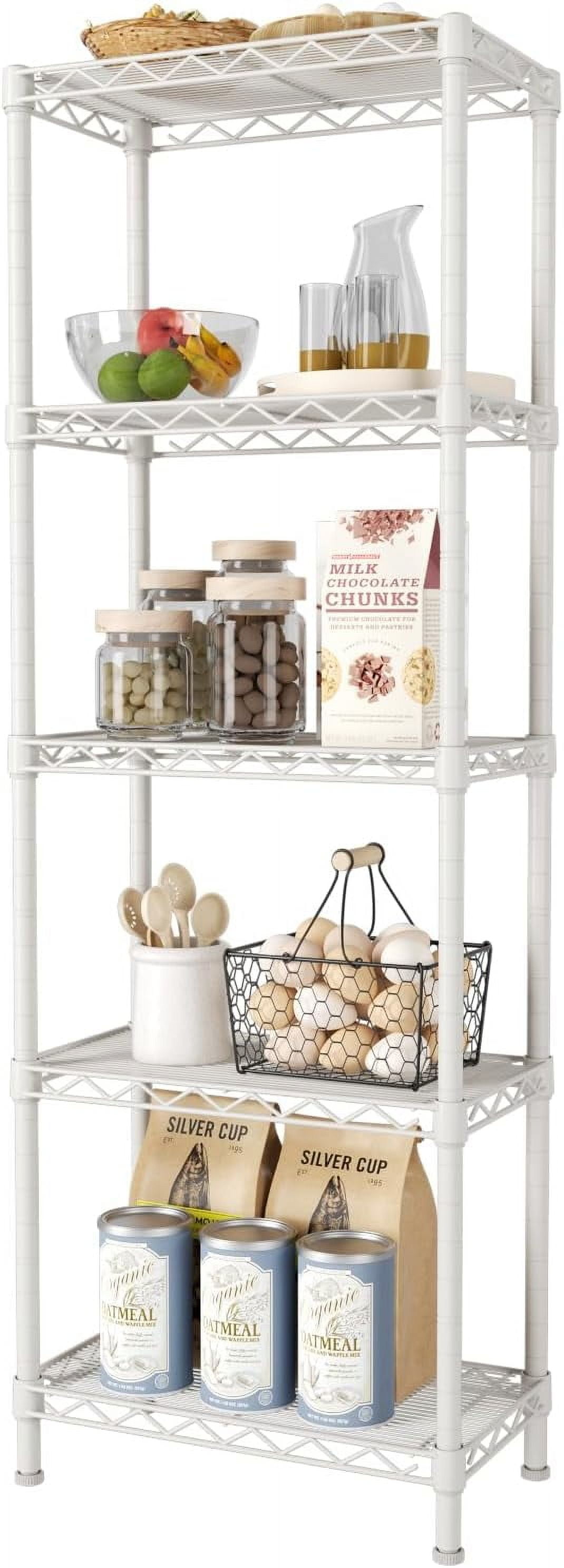 5 Tier Shelf Wire Shelving Adjustable Storage Shelves Rack Standing ...