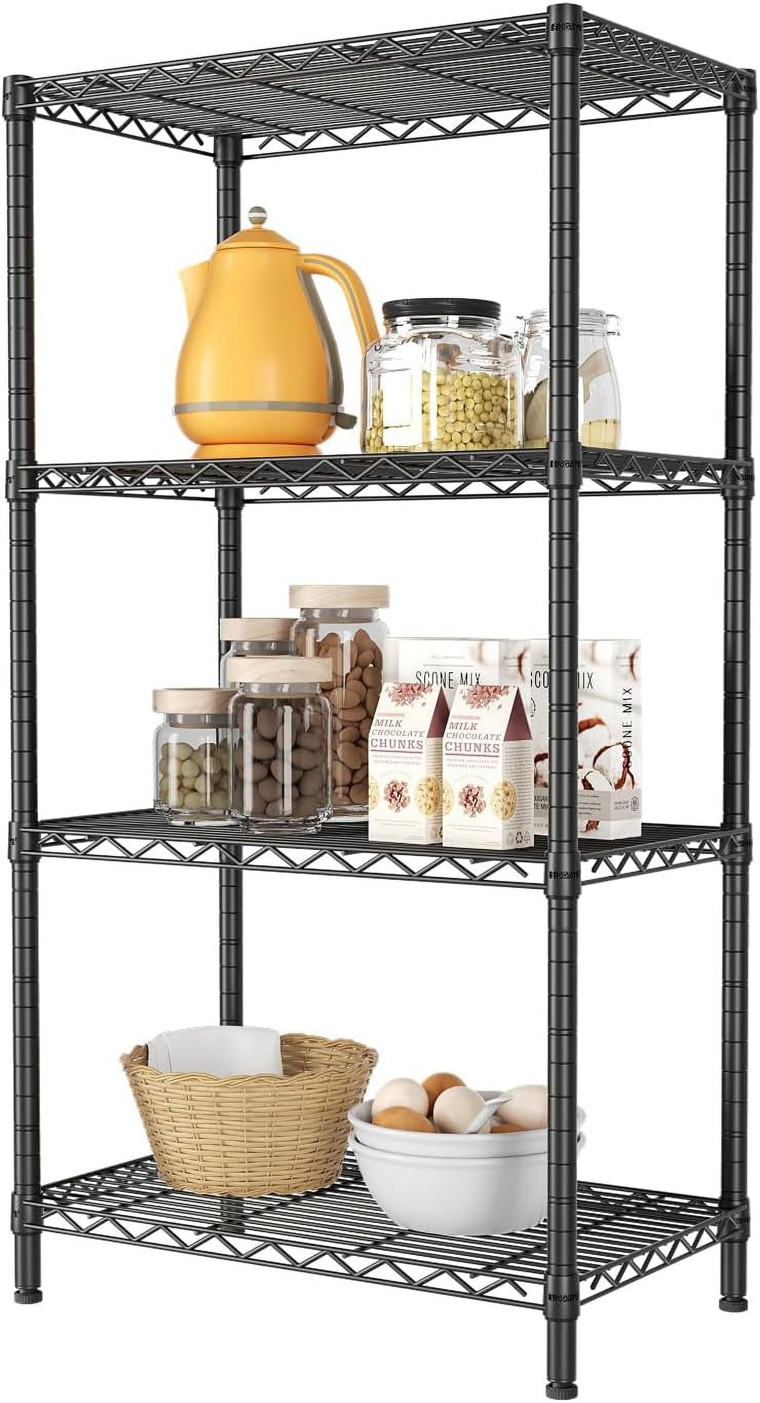 5 Tier Shelf Wire Shelving Adjustable Storage Shelves Rack Standing ...
