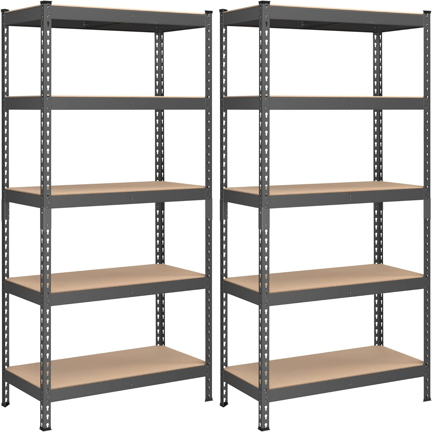 5-Tier Shelves Garage Boltless Assembly Adjustable Shelving Units 23.6 ...
