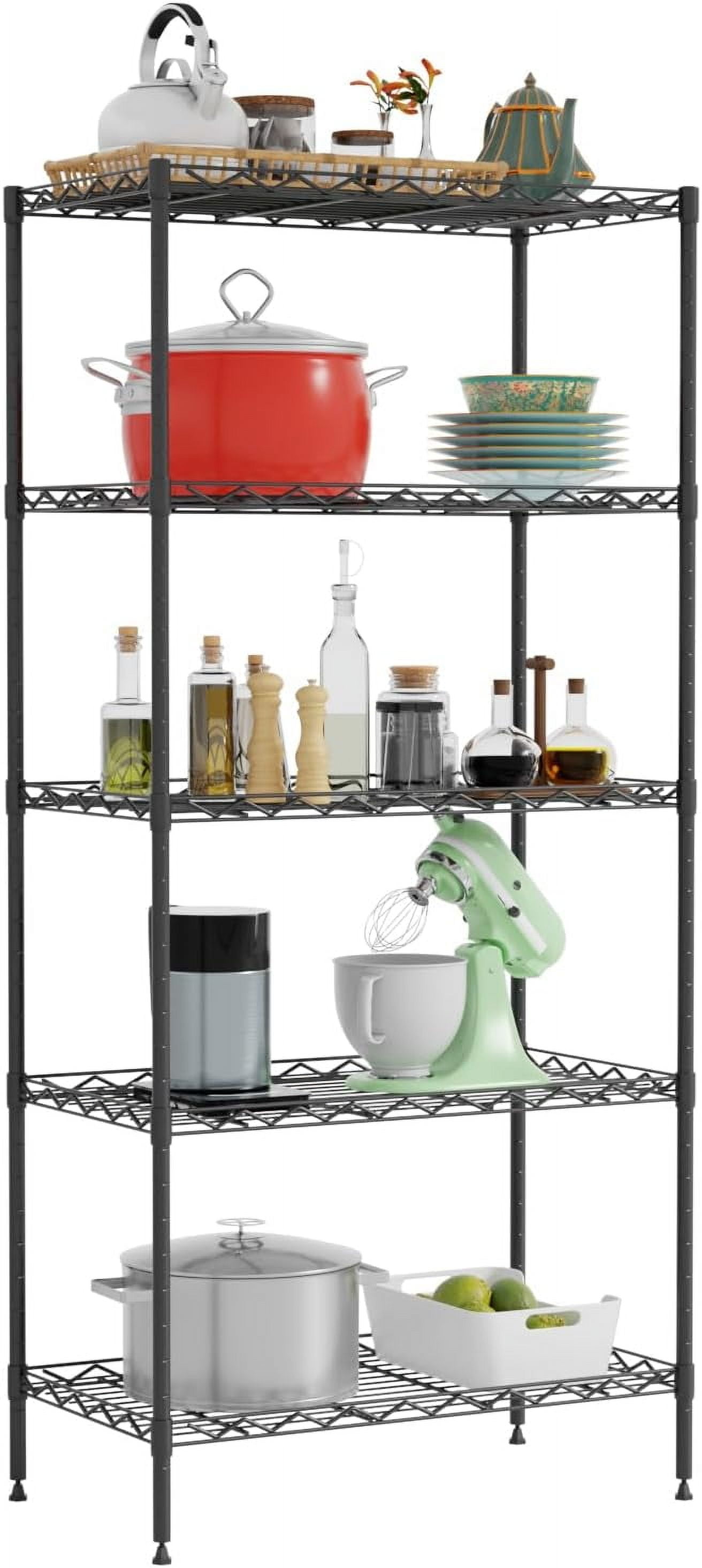 5-Tier Shelves Height Adjustable Storage Shelves Shelving Unit 11”Dx21 ...