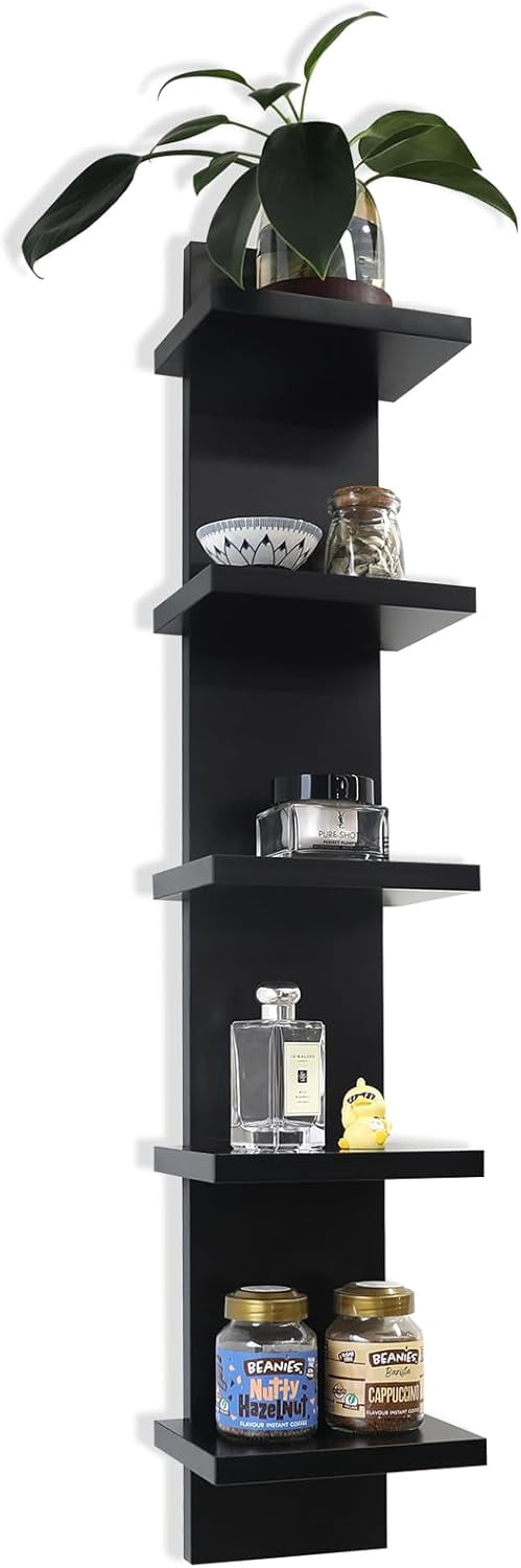 5 Tier Shelvesl, Vertical Column Wall Decor Mount Floating Shelves for ...