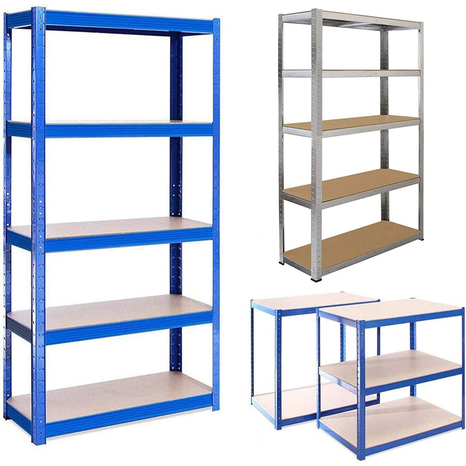 5 Tier Shelving for Garages and Sheds with MDF Boards 1653lb Load ...