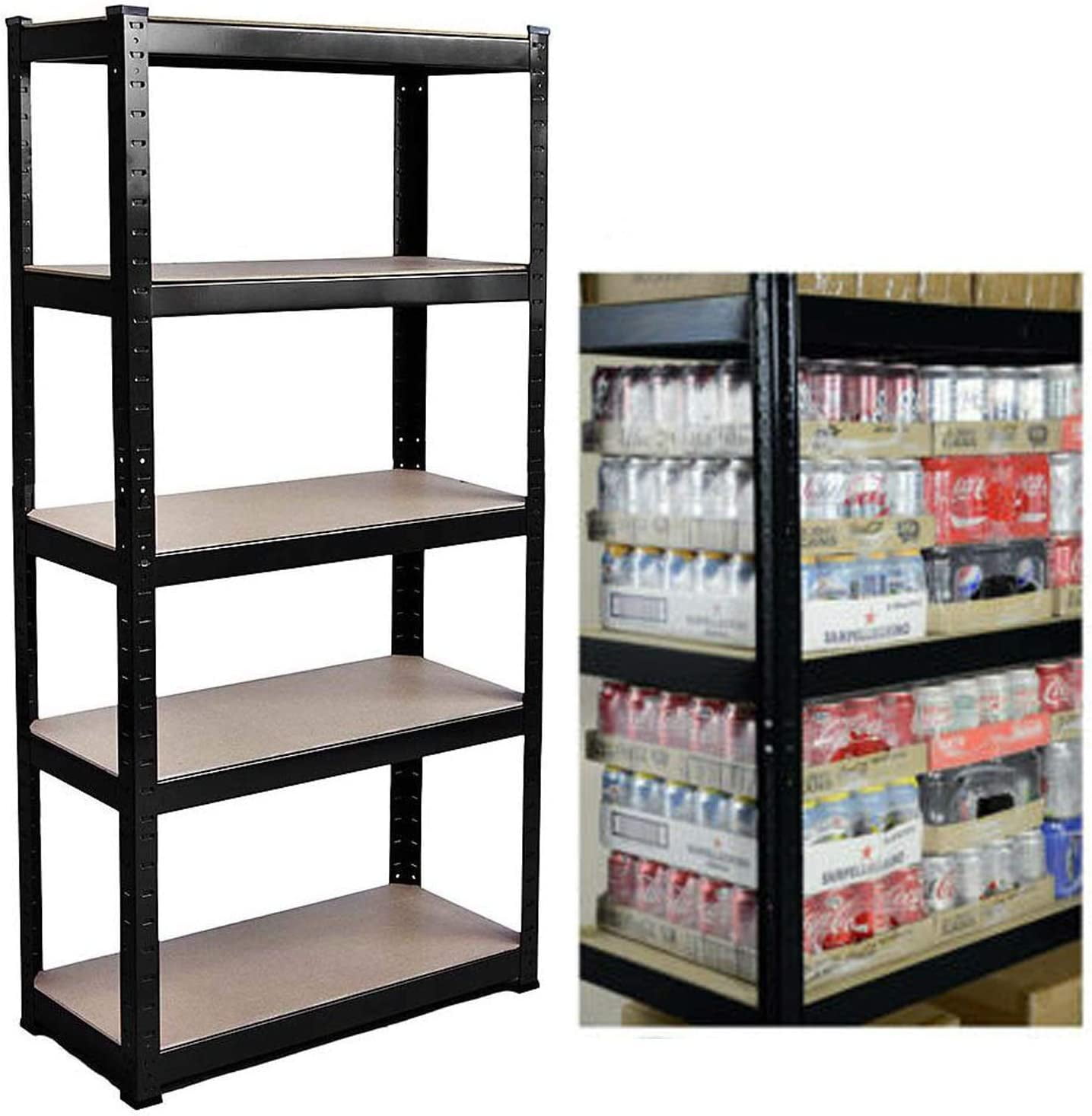 5-Tier Shelving Unit 70" x 35" x 16" Shelving for Garages and Sheds ...