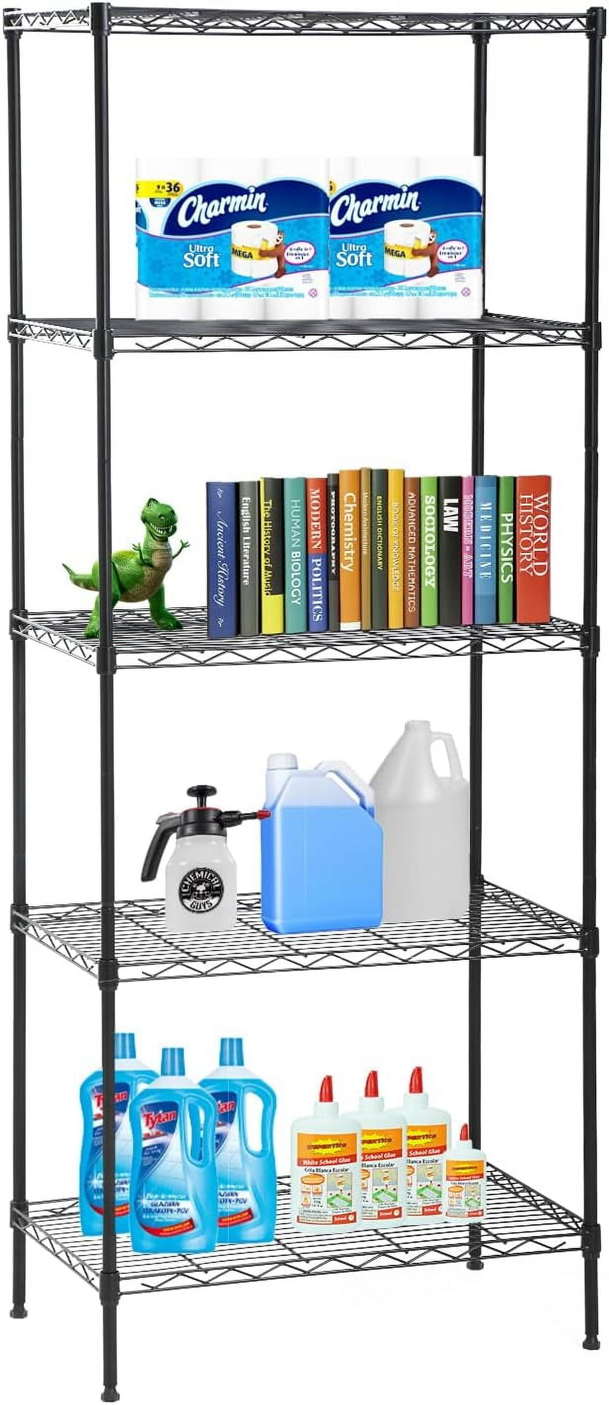 5 Tier Shelving Unit NSF Wire Shelf Metal Large Storage Shelves Heavy ...