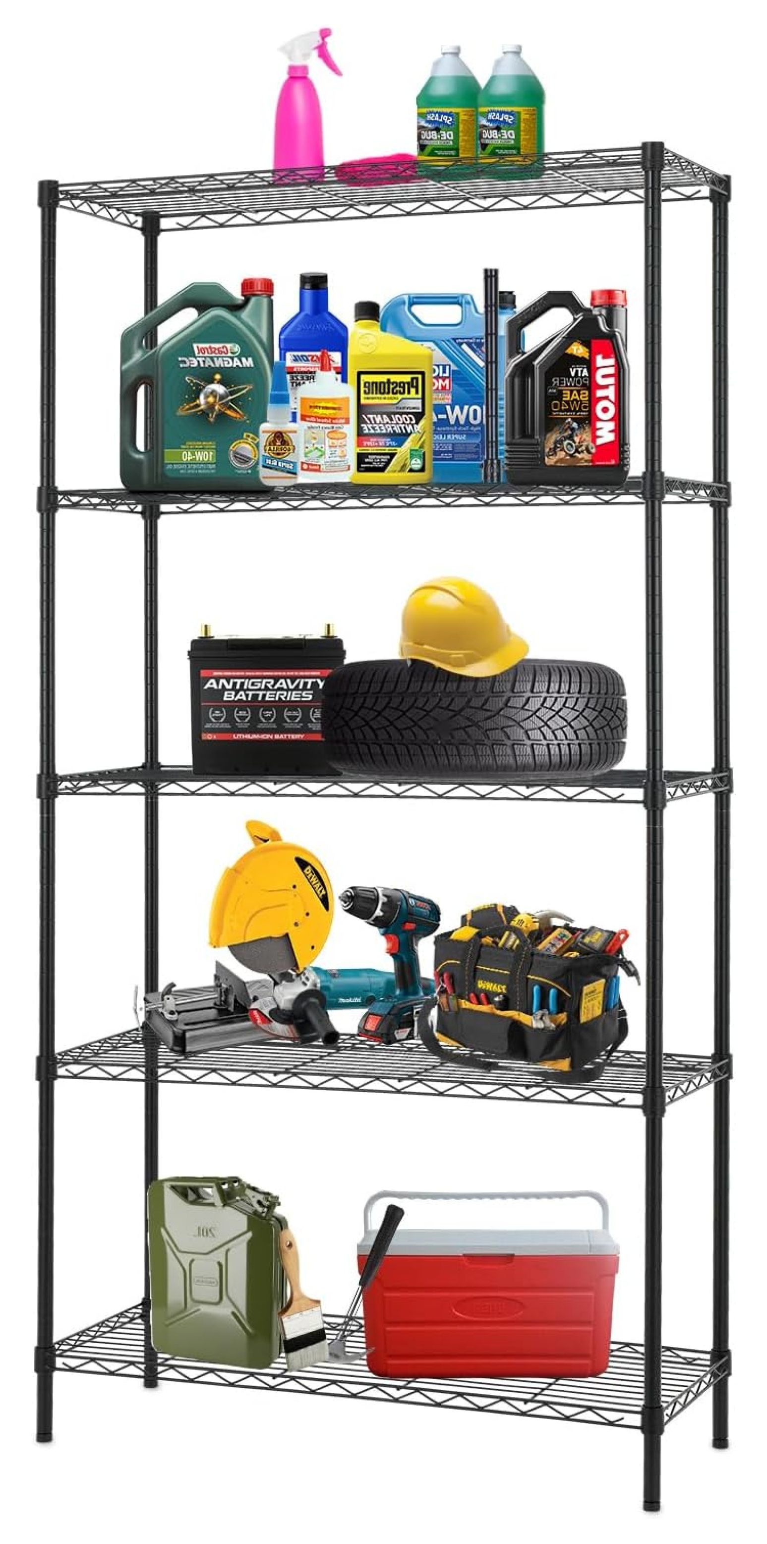 5-Tier Shelving Unit Storage Shelves Heavy Duty Metal Rack NSF ...