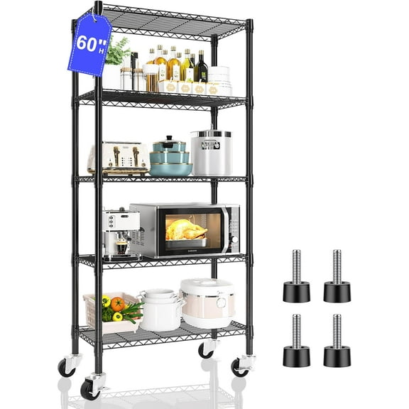 3-Tier Heavy Duty Storage Shelves 750Lb Capacity, 24.02" D x 13.78" W x ...