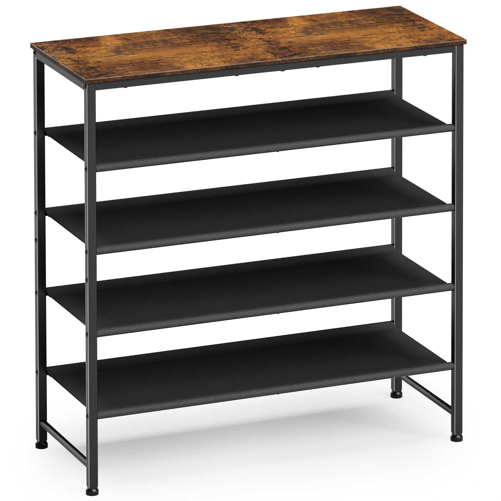 5-Tier Shoe Rack, Brown, Space-Saving Organizer For Entryway And ...