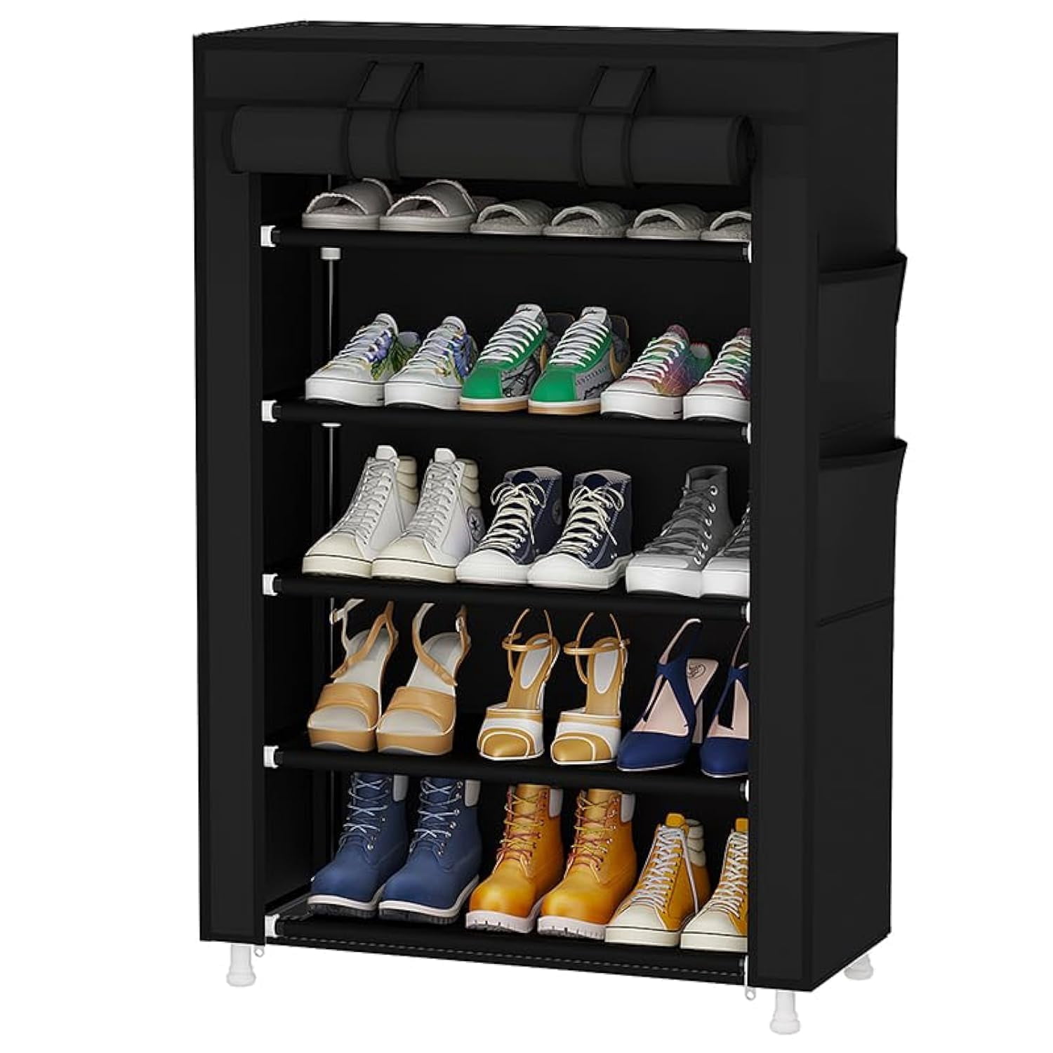 5 Tier Shoe Rack Organizer Portable Nonwoven Fabric Shoe Shelf for ...