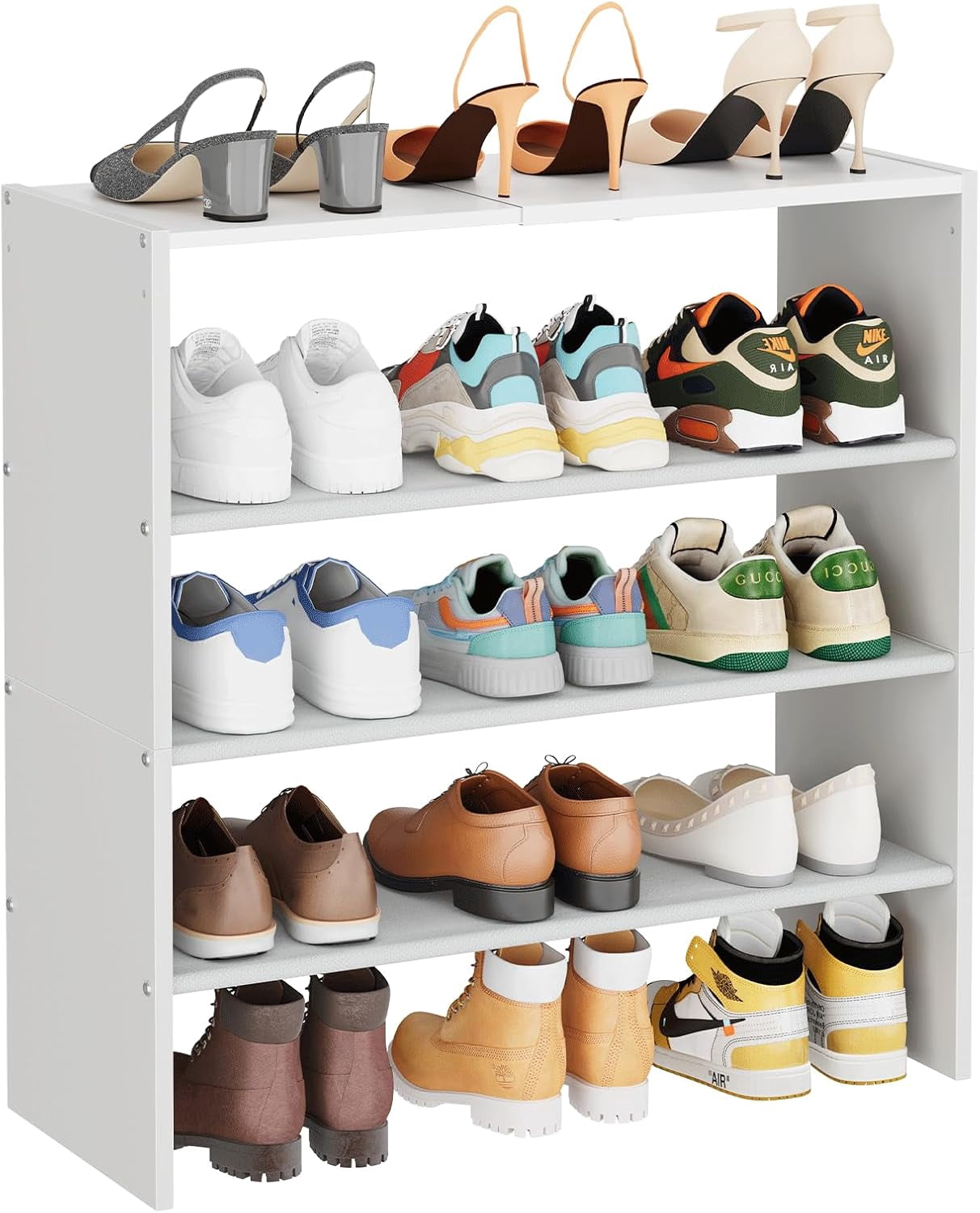 5 Tier Shoe Rack, Stackable Shoe Organizer for Closet, Large Vertical ...