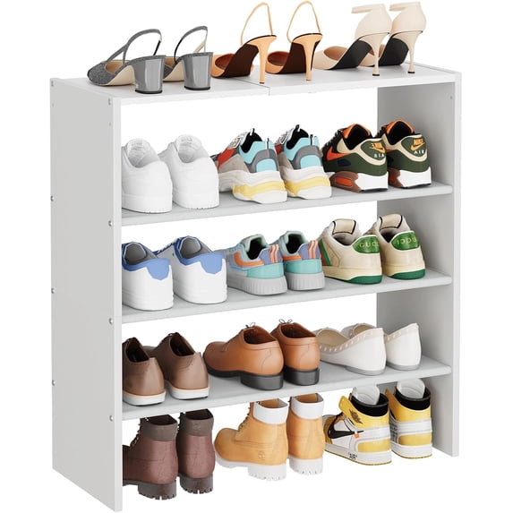 5 Tier Shoe Rack, Stackable Shoe Organizer for Closet, Large Vertical ...