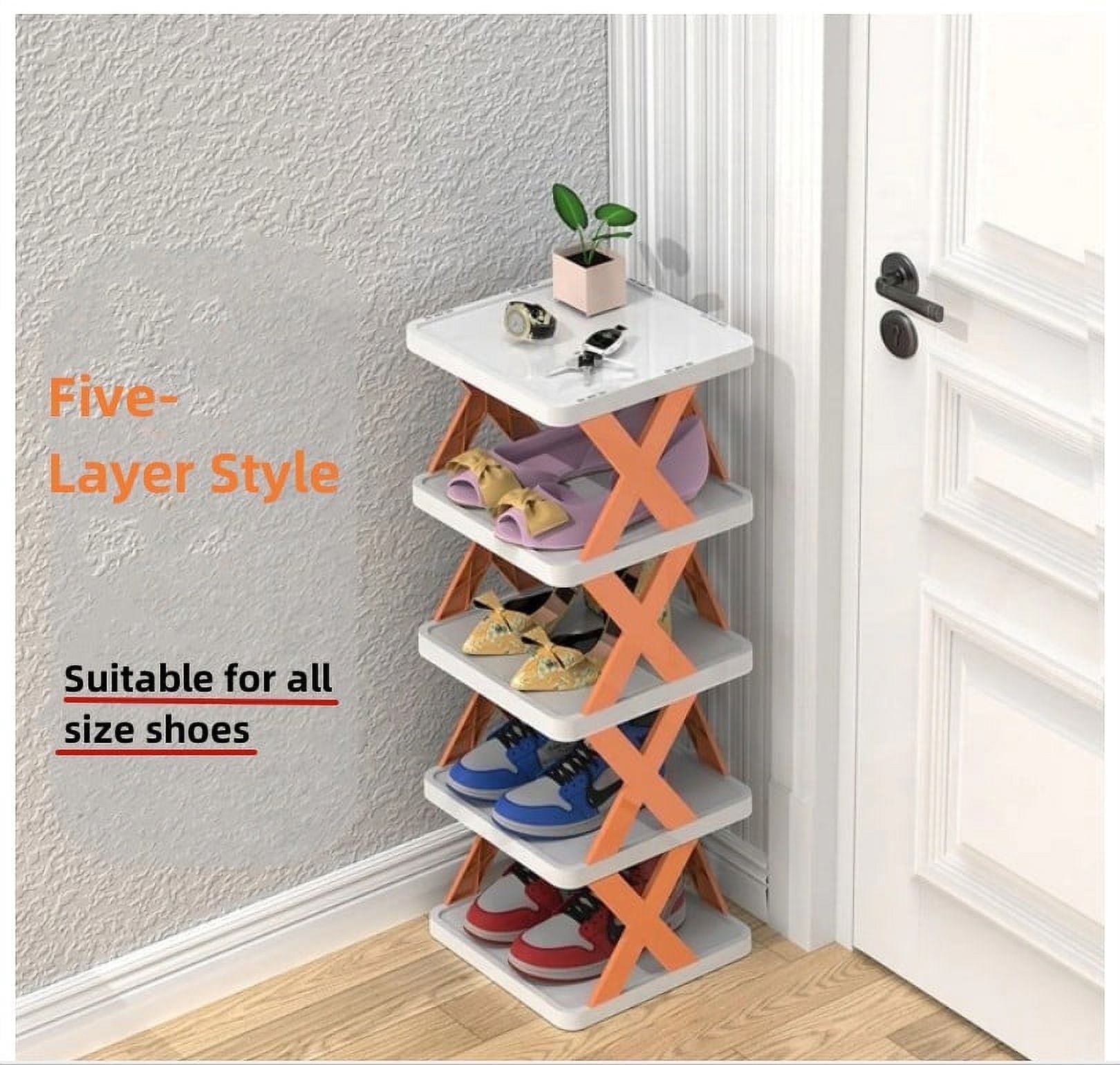 Stackable Shoe Rack 5-Tier Shoe Storage Organizer Space Saving DIY Free ...