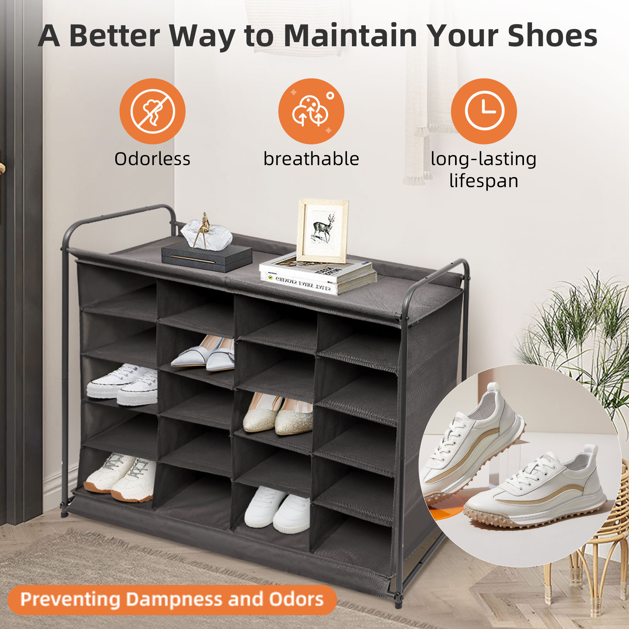 Yamazaki Home Shoe Rack - Two Styles, Black, Steel, Tall, Holds 5 shoes ...