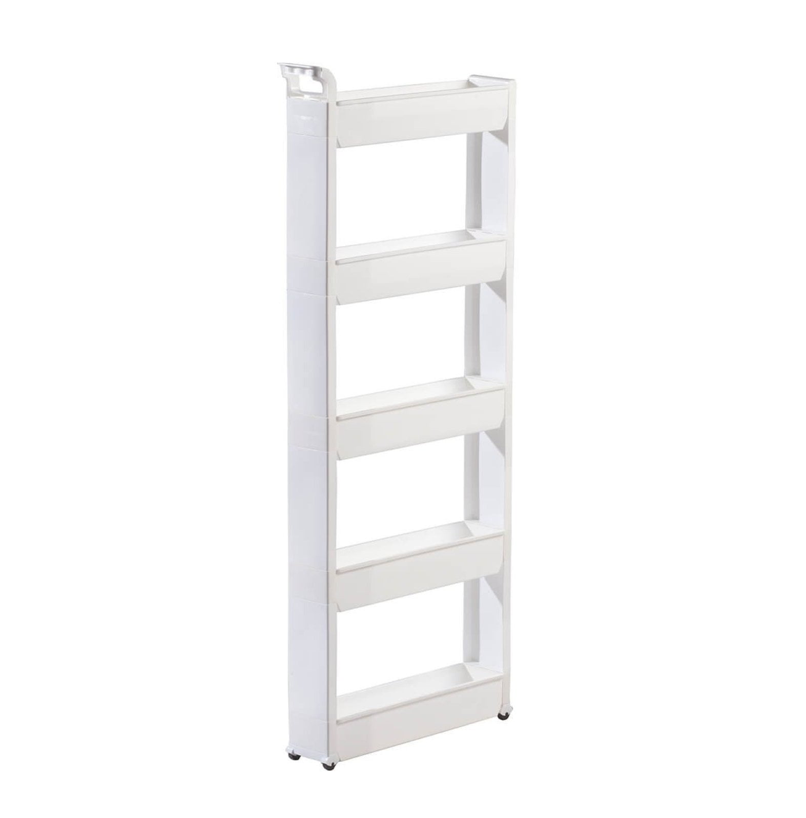 5 Tier Slim Cart, White, Durable Plastic, Easy Assembly, Holds Up to 6. ...