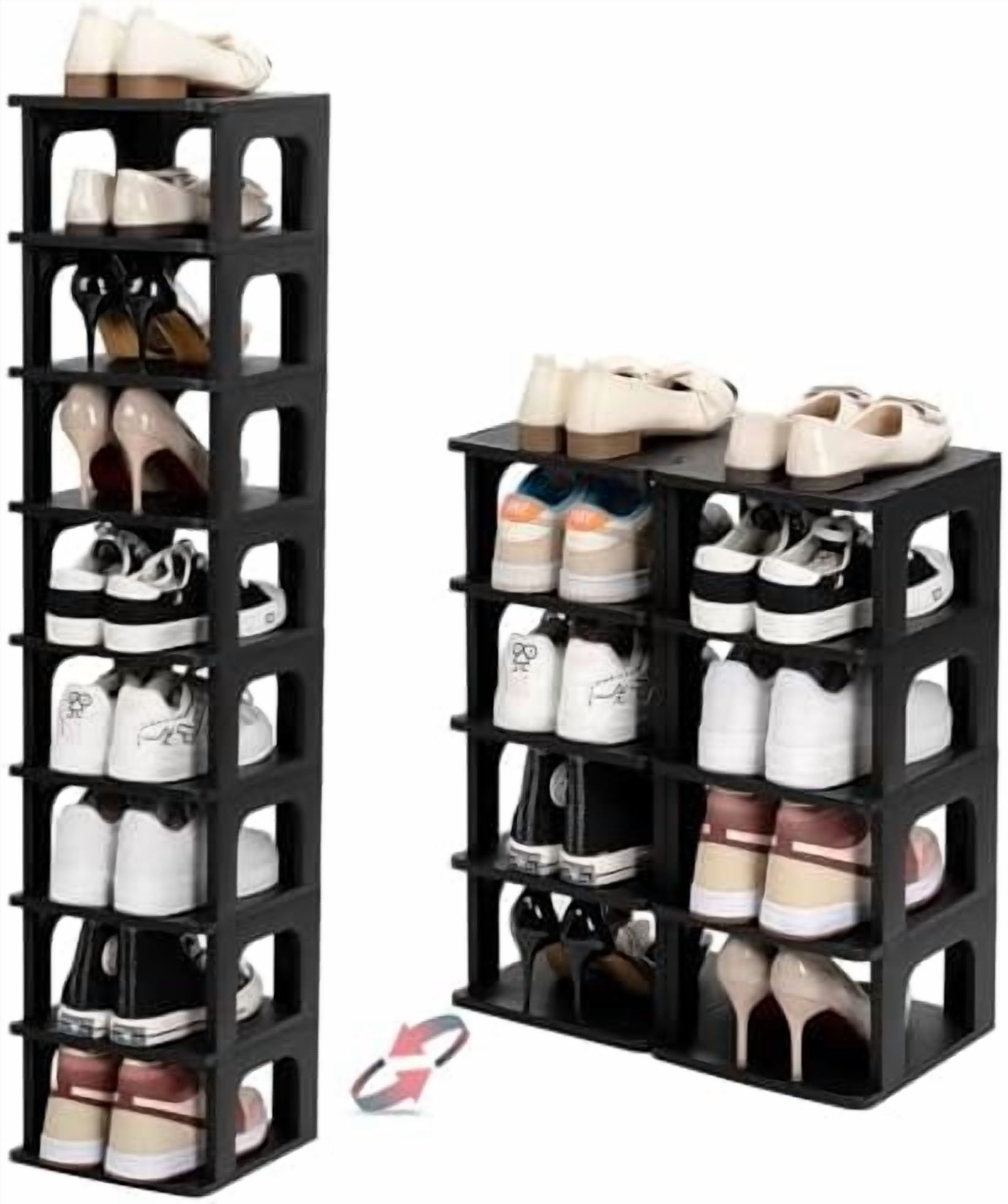 5-Tier Small Shoe Rack, Vertical Narrow Stackable Organizer with ...