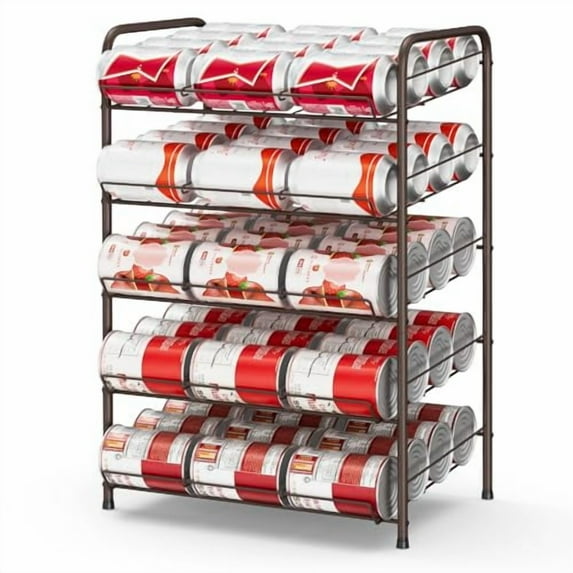 5 Tier Stackable Can Rack Organizer, Kitchen Food Storage Rack ...