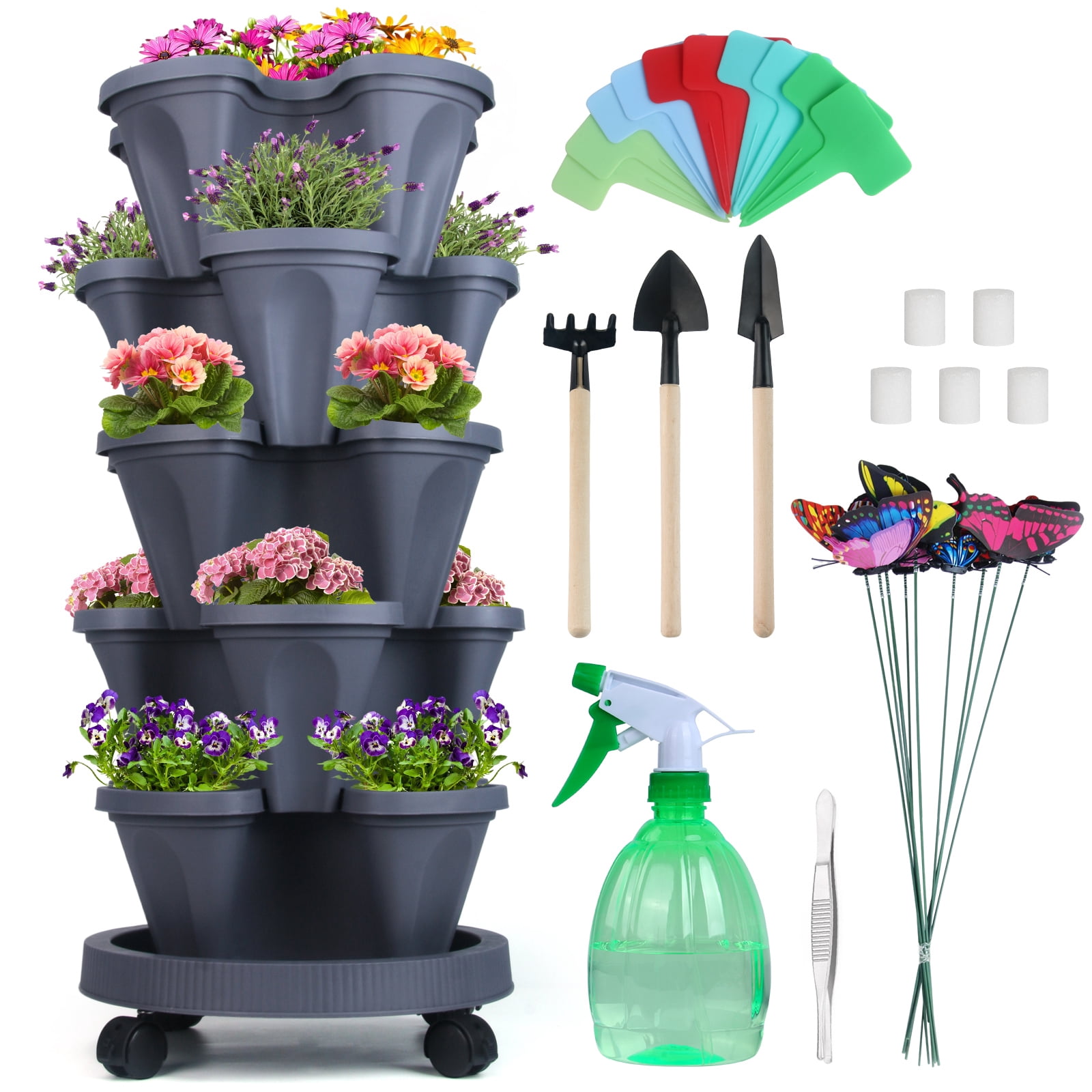 5 Tier Stackable Planter Vertical Garden With Accessories for ...