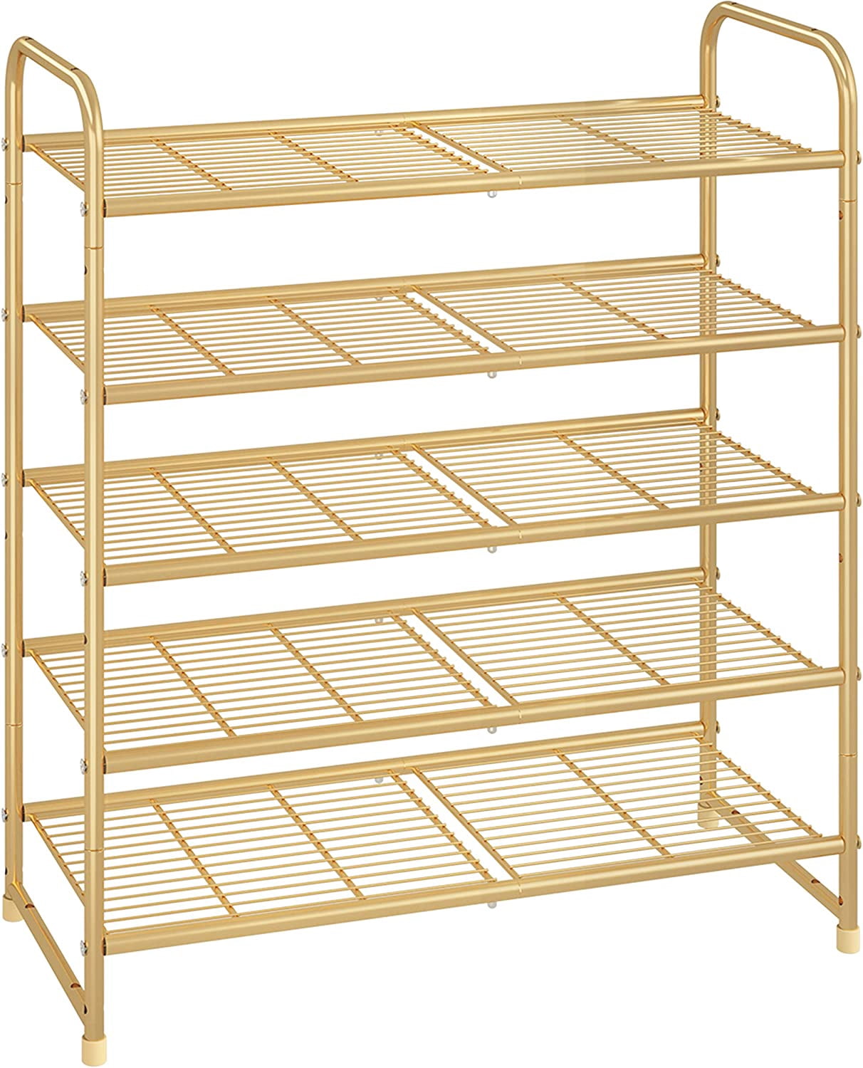 5-Tier Stackable Shoe Rack, Expandable & Adjustable Shoe Organizer ...