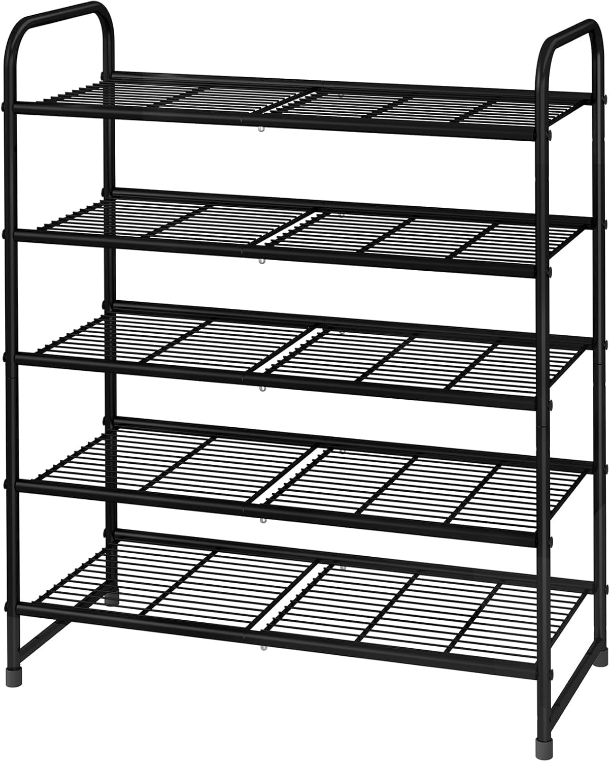 5-Tier Stackable Shoe Rack, Expandable & Adjustable Shoe Organizer ...