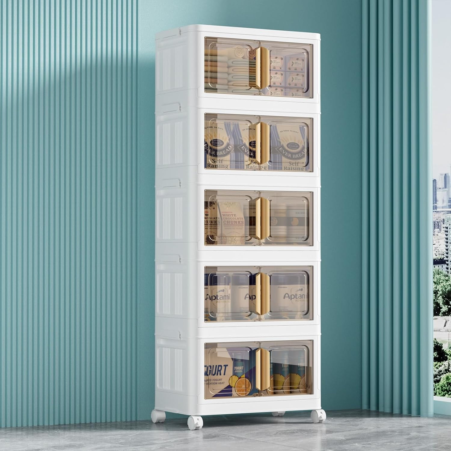 5-Tier Stackable Storage Bins with Lids | Water-Resistant Closet ...