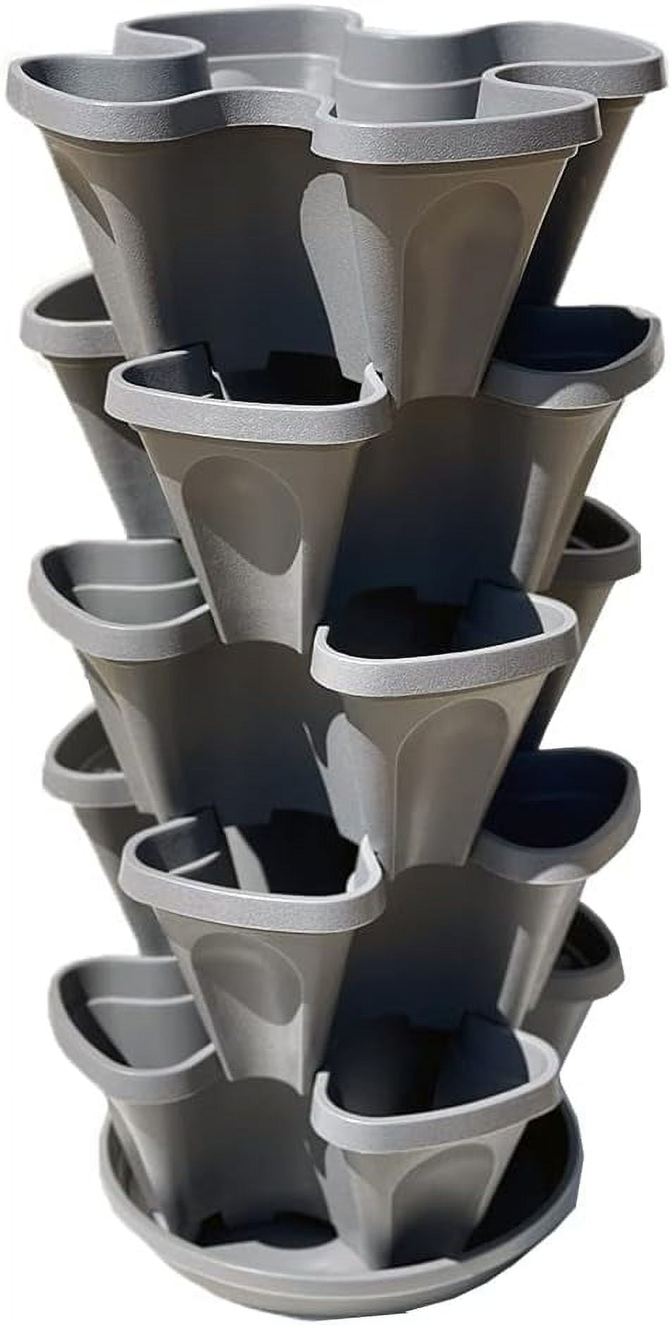 5-Tier Stackable Strawberry Garden – 24 Quart Indoor/Outdoor Stacking ...