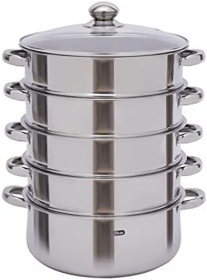 5-Tier Stainless Steel Steamer, 11'' Multi-Layer Cookware Pot with ...