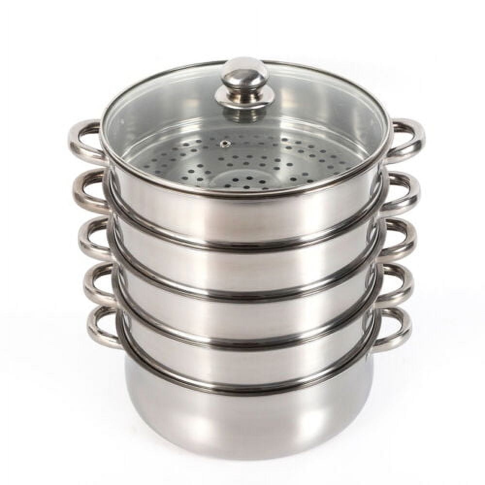 5 Tier Stainless Steel Steamer Meat Vegetable Cooking Steam Pot ...