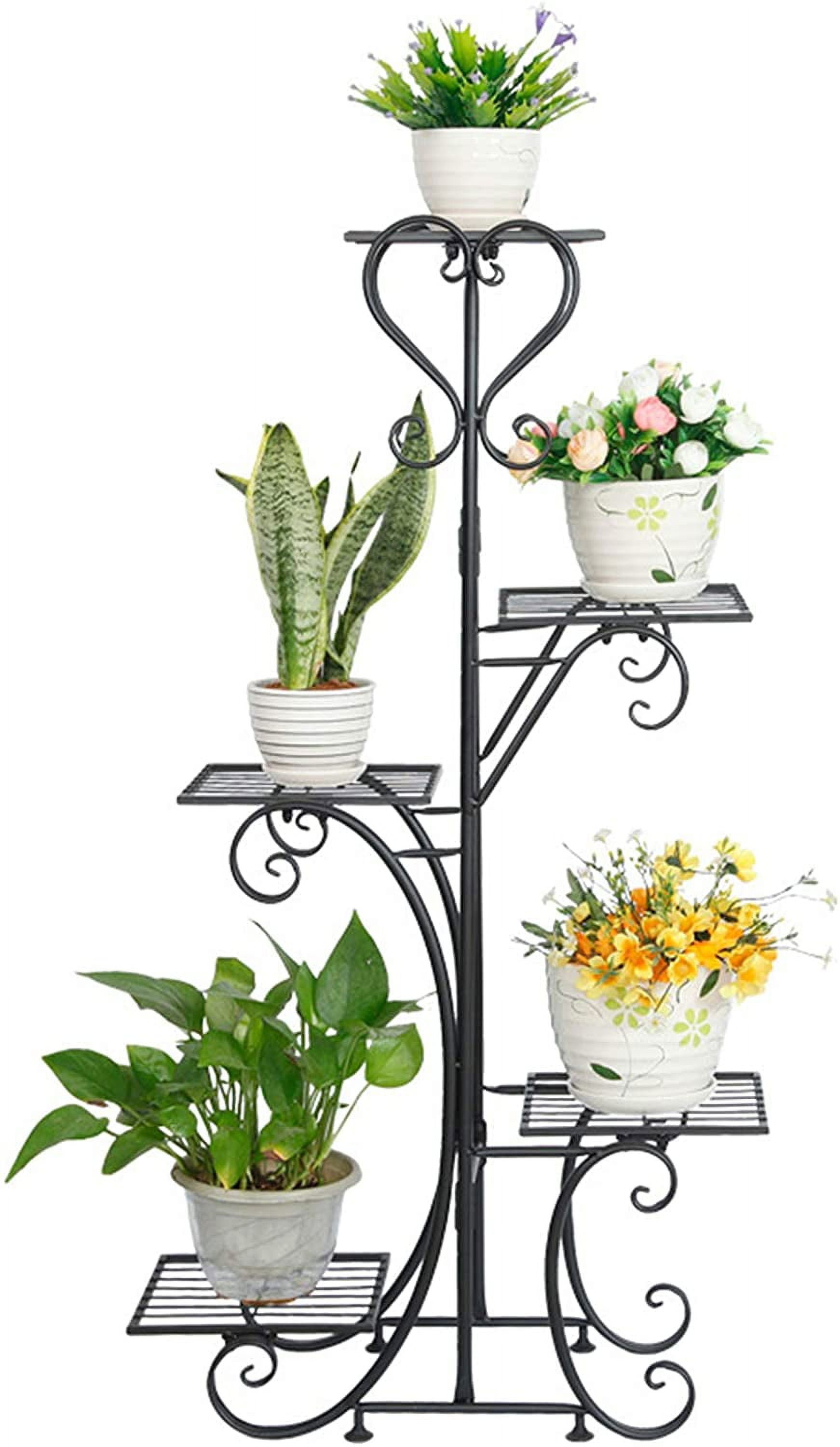 5 Tier Stand Indoor Outdoor, Tall Flower Display Stand, Multi-Tiered ...