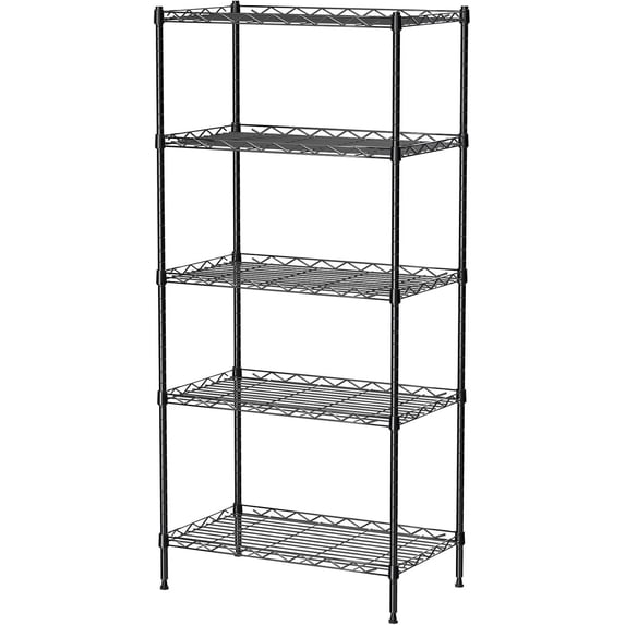5 Tier Standing Metal Wire Shelving Unit, Adjustable Height, Storage ...