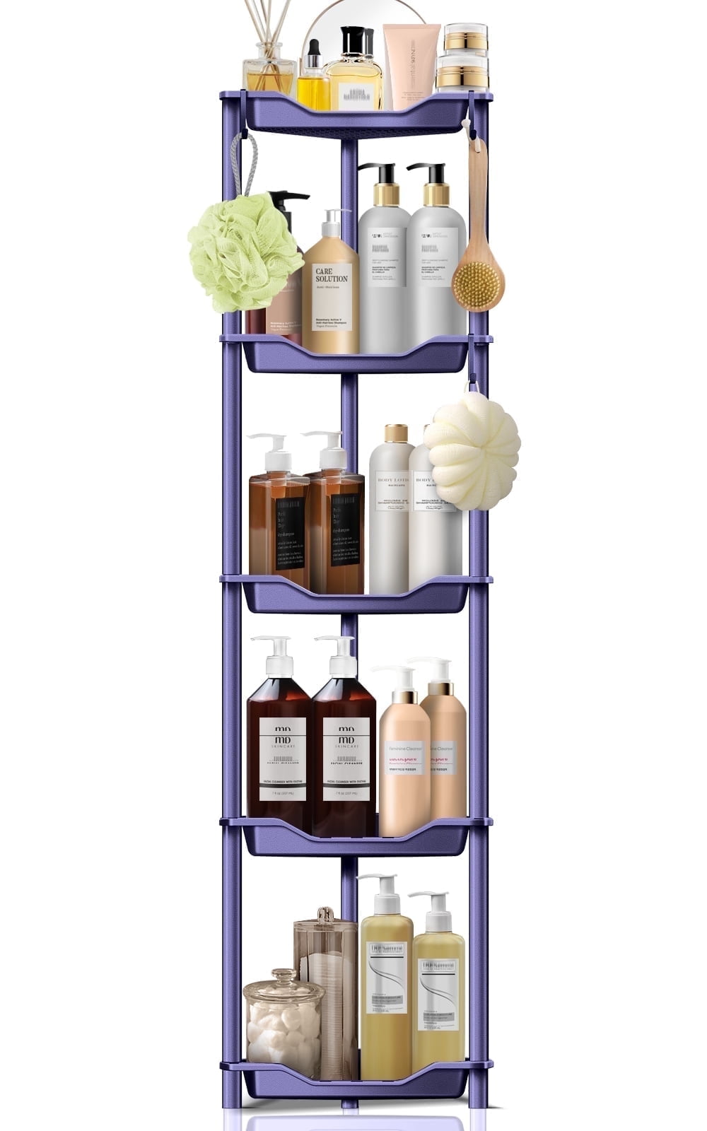 5 Tier Standing Shower Caddy for Bathroom Organizer: Rustproof Corner ...