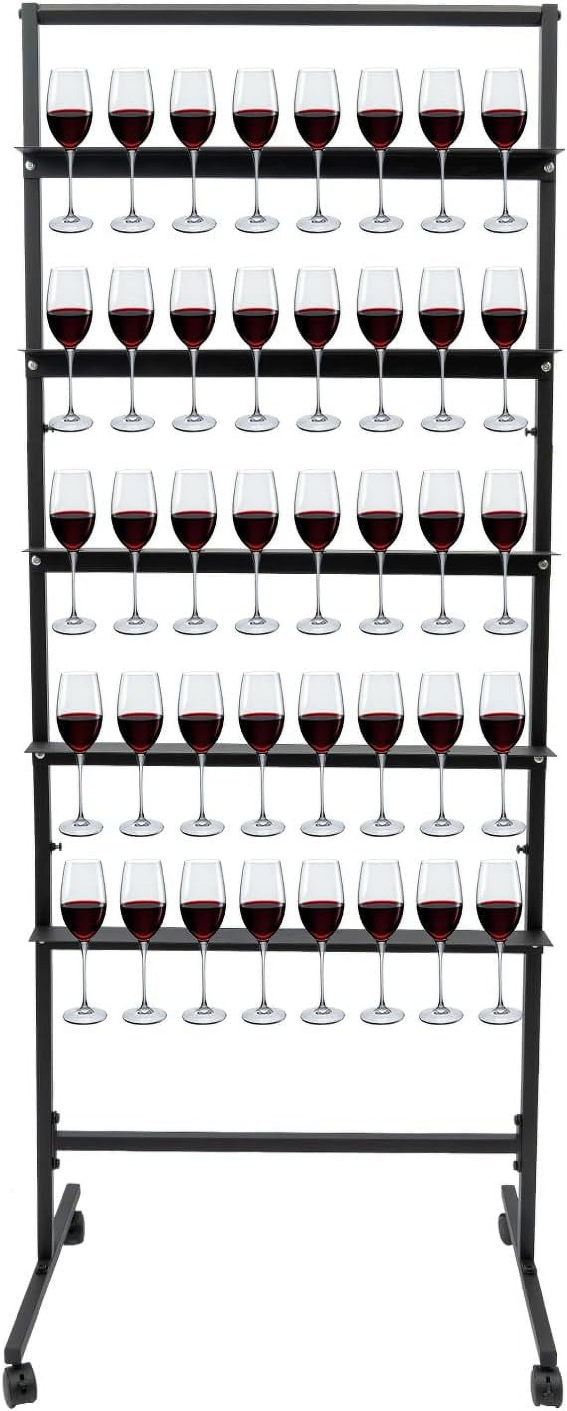 5-Tier Steel Champagne Tower, Flutes Display Stand, Wine Glass Stemware ...