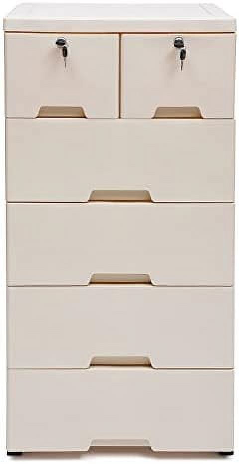 5 Tier Storage Cabinet with 6 Drawers, Plastic Drawers Dresser Storage ...