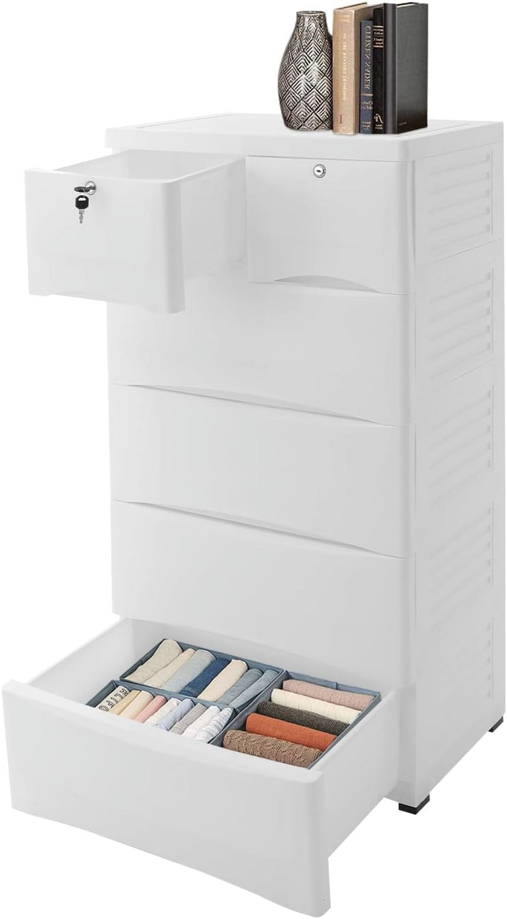 5 Tier Storage Dresser,Plastic Drawers Dresser,Multi-Functional Storage ...