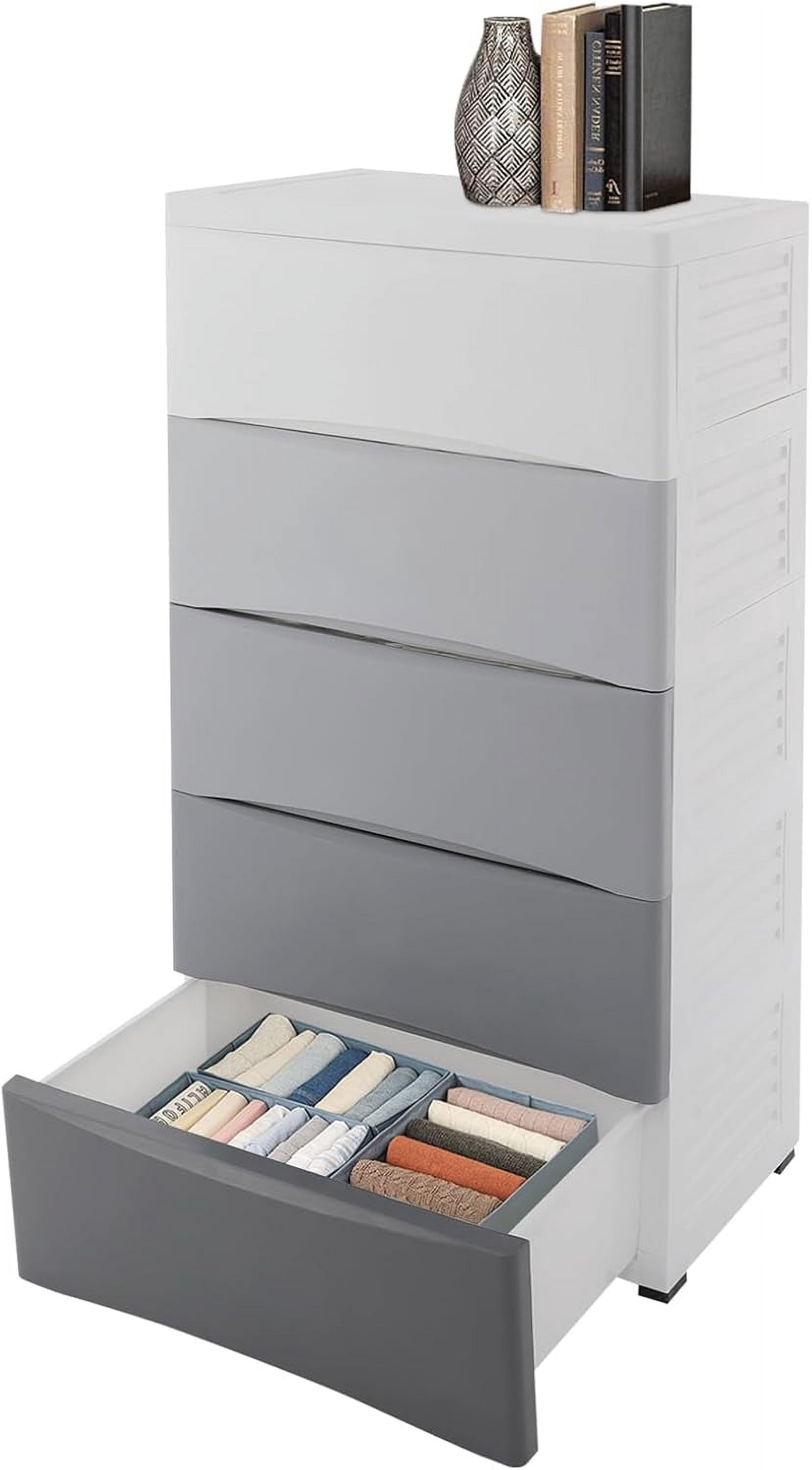 5 Tier Storage Dresser,Plastic Drawers Dresser,Multi-Functional Storage ...